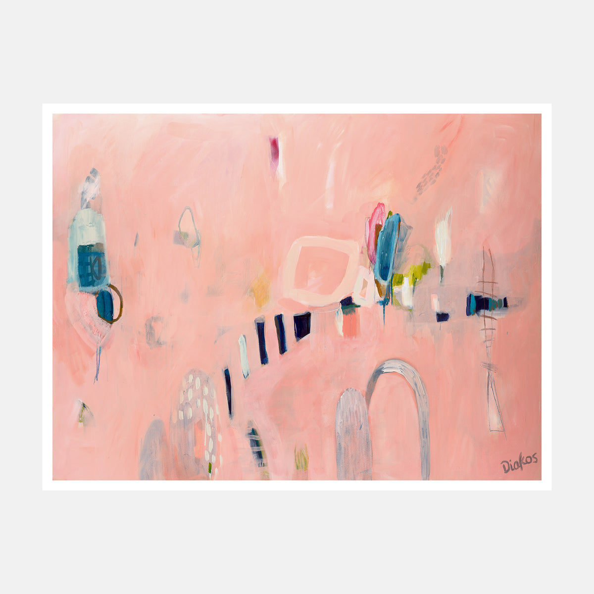 Large abstract painting - Devoted Conversations by artist Sarina Diakos ...